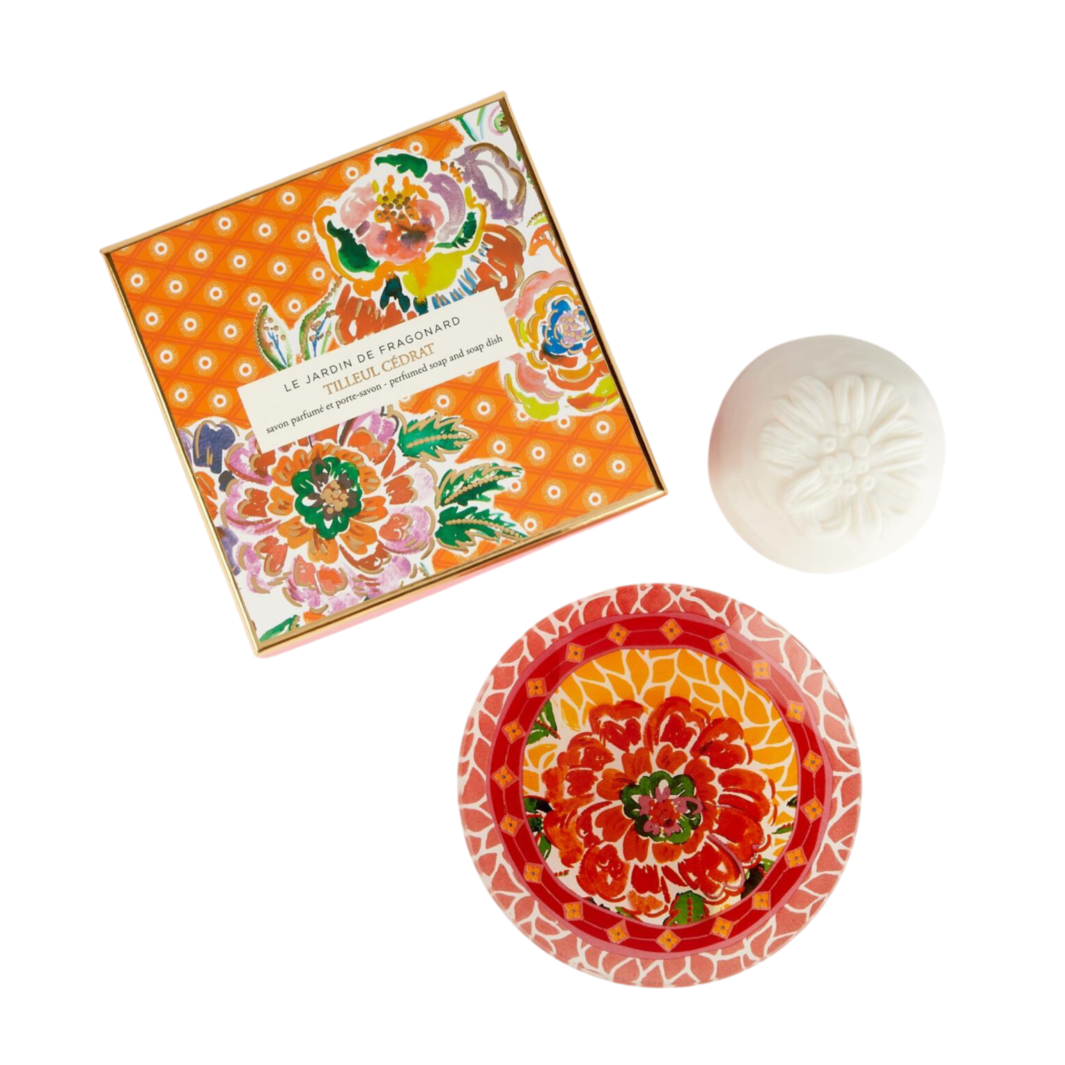Fragonard's Garden Collection Tilleul Cedrat Soap & Dish Set | Lore ...