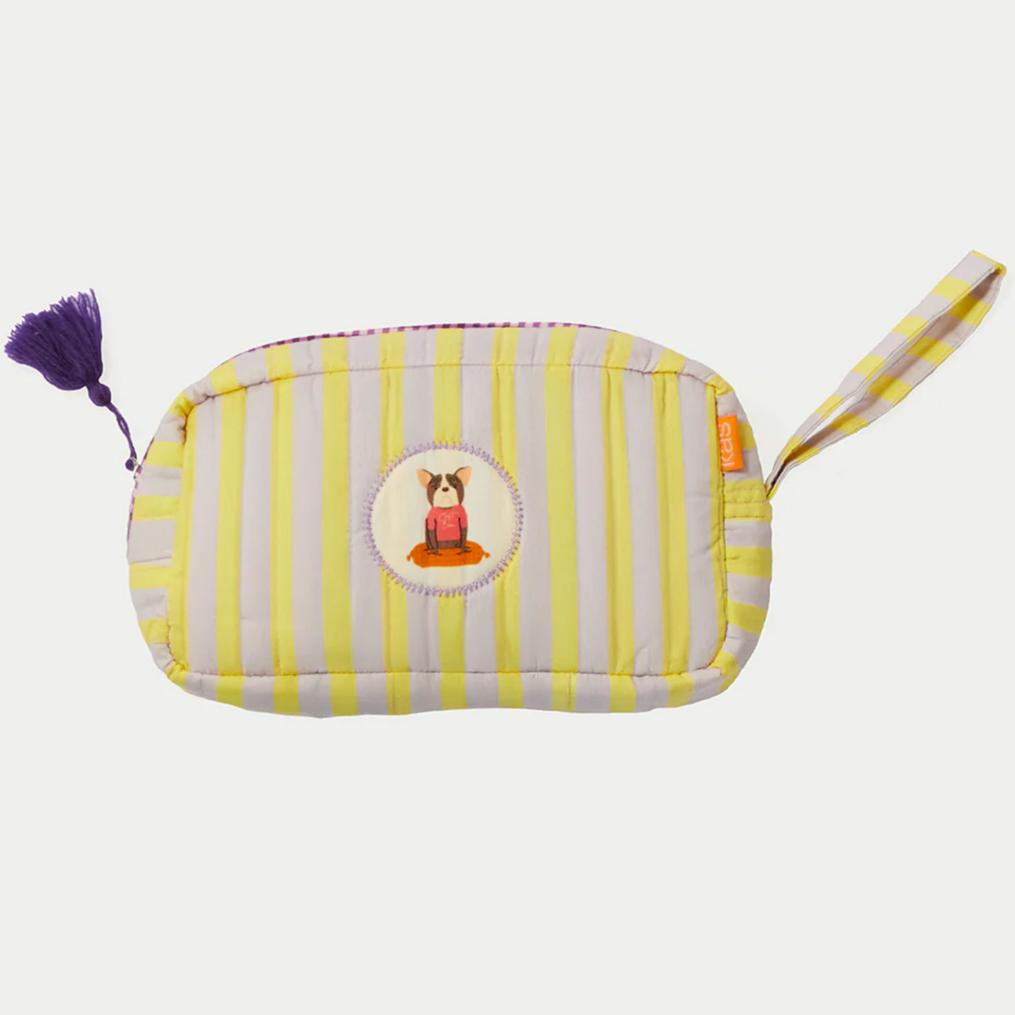 Royal Stripe Frenchie Cosmetic Bag - Lore Perfumery